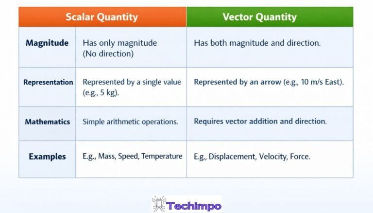Difference Between Scalar and Vector Quantity - Techimpo